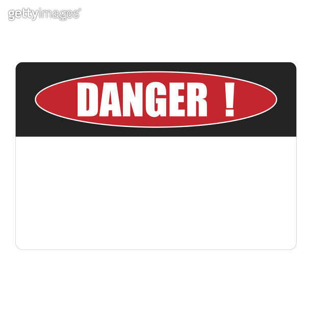 Isolated empty, copy space danger label, sticker security dan safety ...