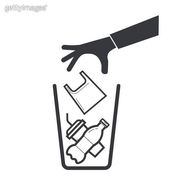 Isolated sign keep clean, do not litter with pictogram hand throw ...