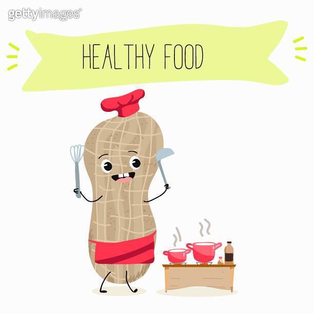 Cute peanut nut characters, funny nuts, with different activities ...