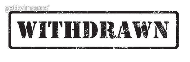 Rubber stamp prints WITHDRAWN in distressed stencil font 이미지 ...