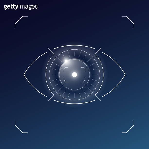 Hud Retinal Recognition Biometric Id Scan Icon Concept User Eye Verification Symbol Person