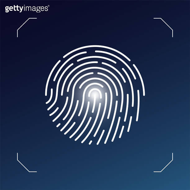 User finger scan icon. Fingerprint touch biometric id symbol. Modern ...