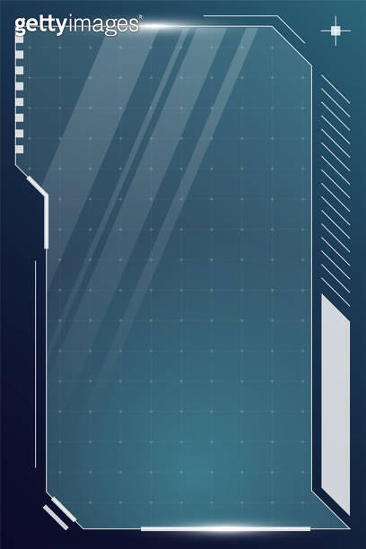 HUD digital futuristic user interface vertical frame. Sci Fi high tech ...