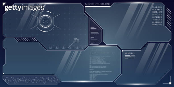 VR HUD futuristic control panel set. Technology head up display target ...