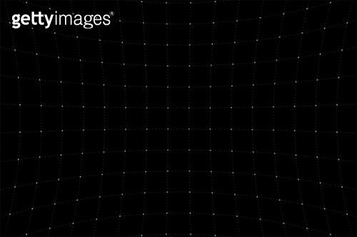 VR HUD futuristic interface voluminous square grid. Line and dot head ...