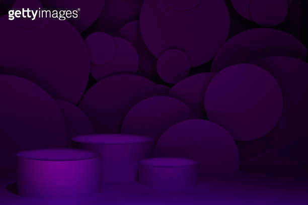 Abstract scene for presentation cosmetic products mockup - three round ...