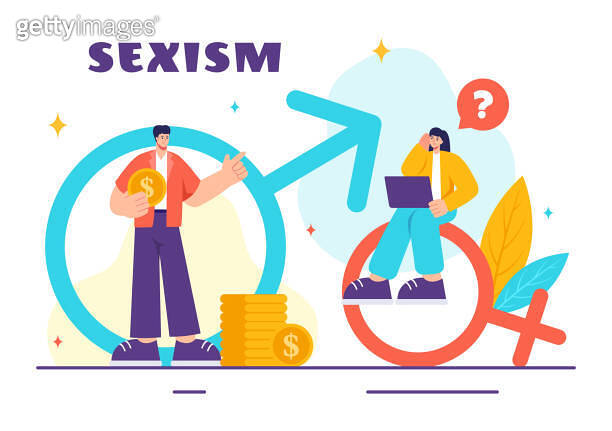 Sexism Vector Illustration Showing Gender Inequality Between Men And 3281
