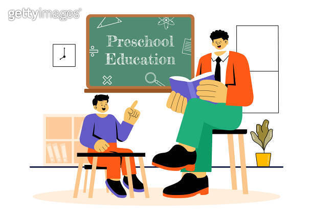 Preschool Education Illustration featuring Early Childhood Learning ...