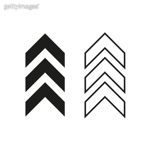Chevron arrows set. Upward direction. Geometric design. Vector icons ...