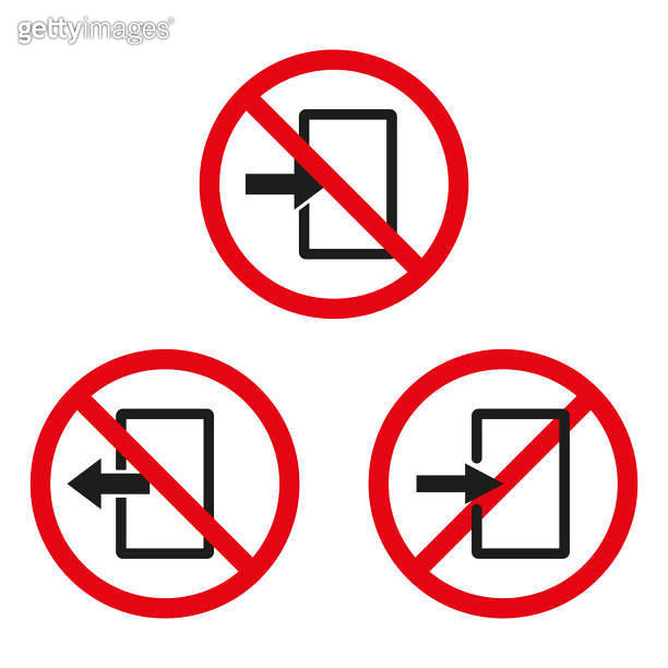 No entry signs for data transfer. Forbidden upload and download icons ...