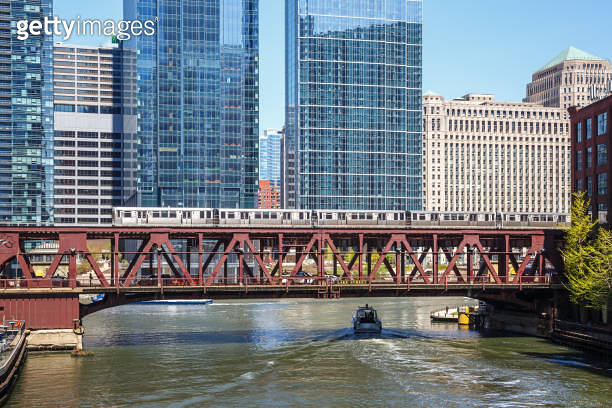 Chicago "L" Elevated Subway Metro rapid rail transit train public ...