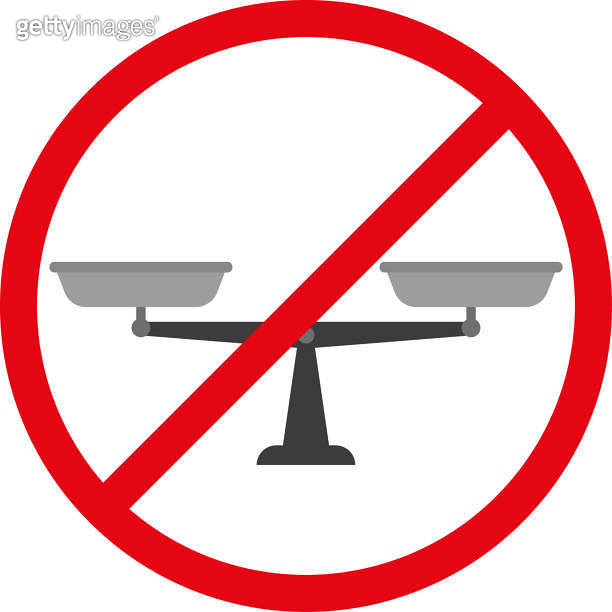 No balance scales allowed sign. Prohibited use of weighing scales ...