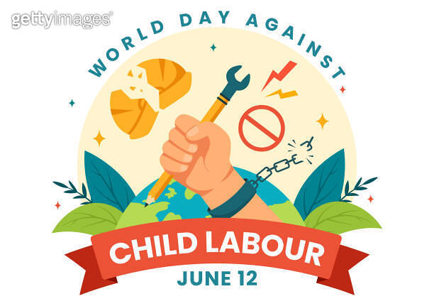World Day Against Child Labour Vector Illustration on 12 June with ...