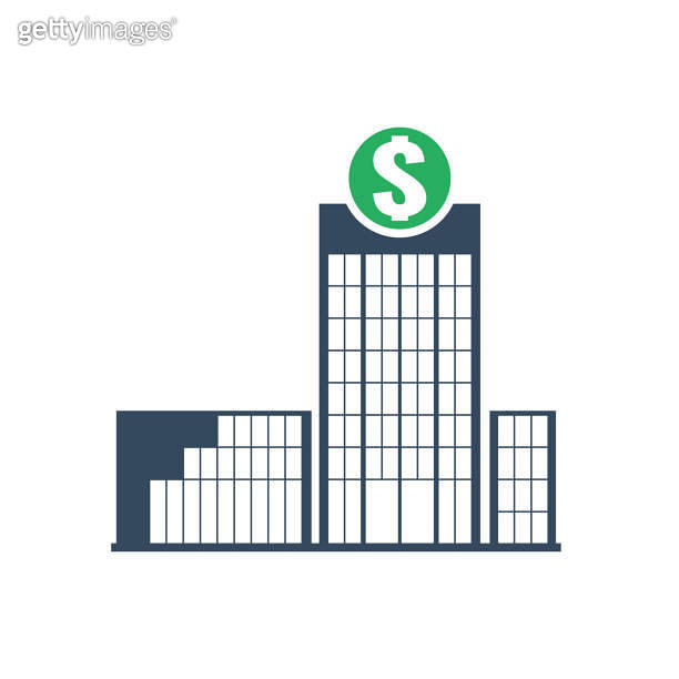 modern bank exterior vector icon, financial building logotype template ...