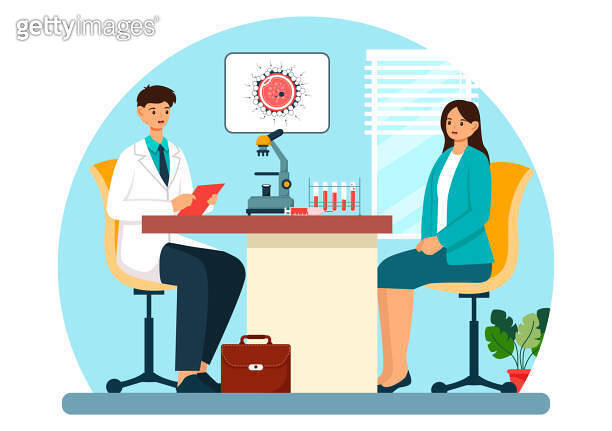 Reproduction Clinic Vector Illustration featuring Assisted Reproductive ...
