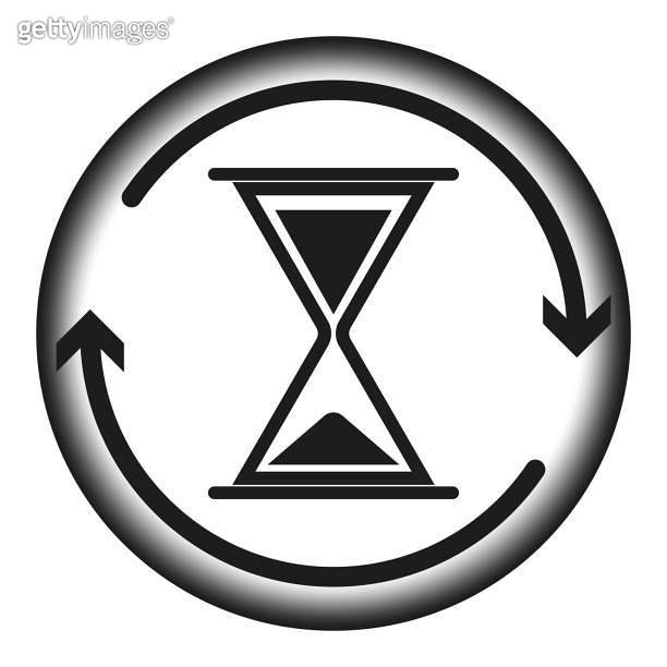 Hourglass cycle icon. Time passing concept. Endless loop with sand ...