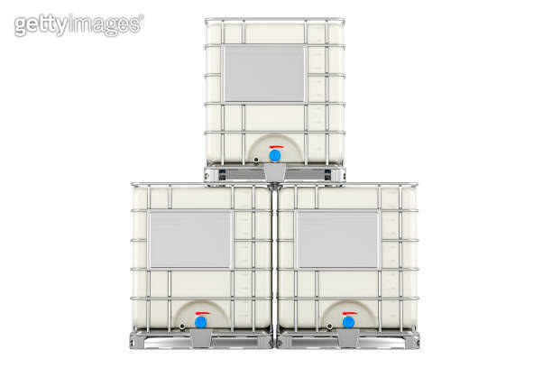 Stack of intermediate bulk containers, 3D rendering 이미지 (2148351192 ...