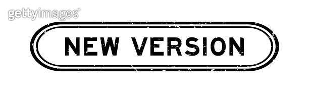 Grunge black new version word rubber seal stamp on white background 이미지 ...
