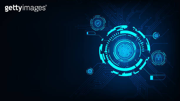 Abstract technology cyber security online banking concept. Fingerprint ...