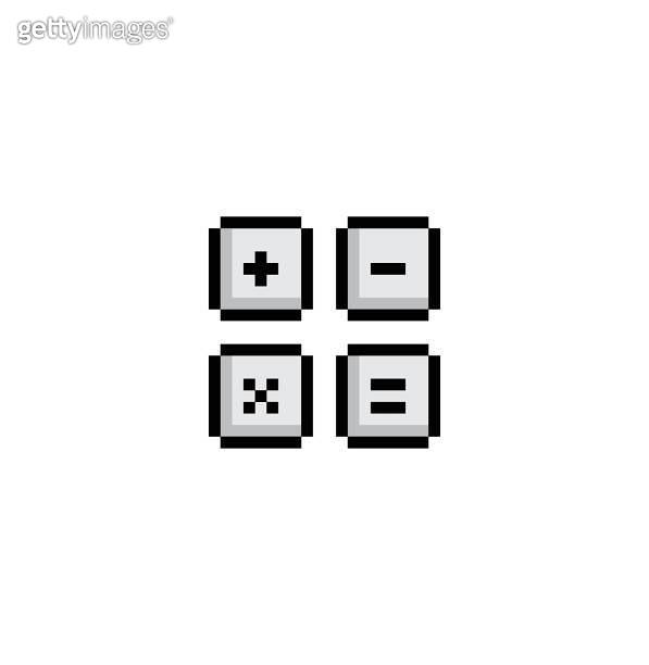 calculator 8 bit icon pixel art calculator sign for games logo symbol ...