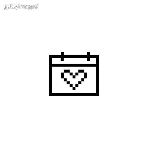 pixel 14 february calendar Happy Valentine's day (2183091577) 일러스트, 무료 ...