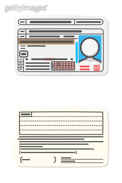 Front side and back side of driver's license. Identification document ...