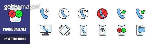 Phone call icon set. Smartphone set. Flat style. Vector icons ...