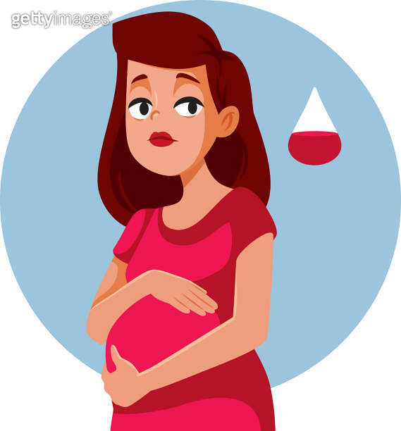 Pregnant Woman Suffering from Anemia Vector Cartoon Character ...