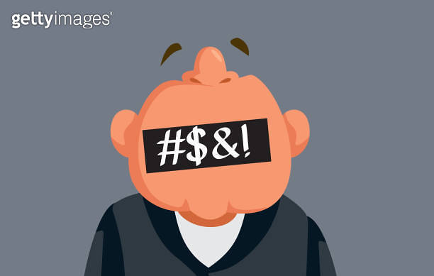 Adult Man Cursing Using Foul Language Vector Cartoon Illustration 이미지 ...