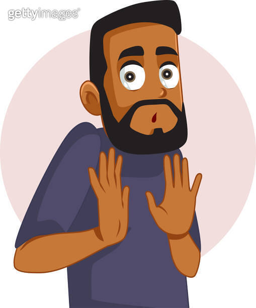 Man Saying No Defending Himself Vector Cartoon illustration Design ...