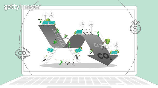 ESG sustainability business policy. Carbon credit calculate from reduce ...
