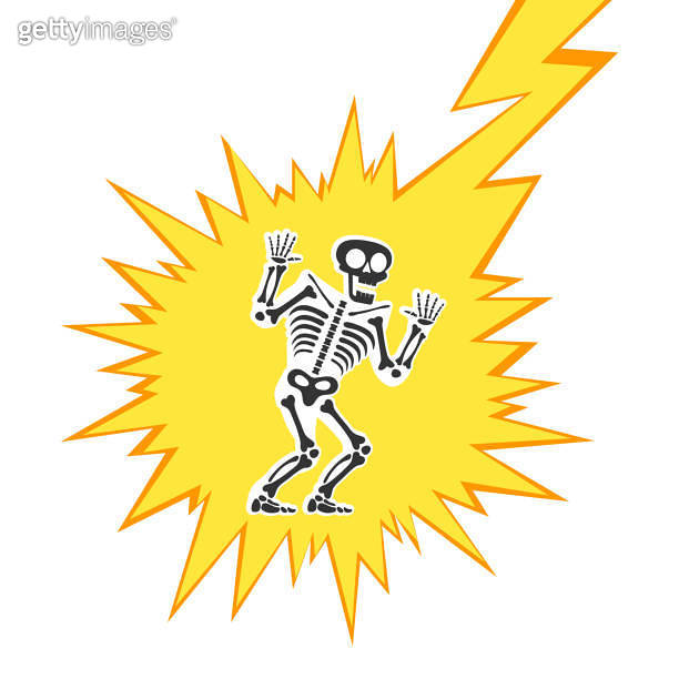 Skeleton electric shock by high voltage or lighting electrocuted ...