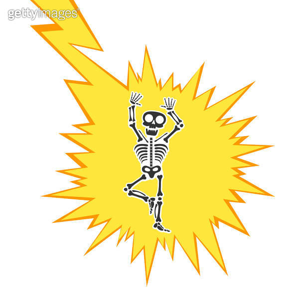 Skeleton electric shock by high voltage or lighting electrocuted ...