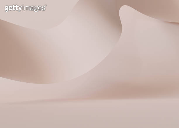Empty scene with soft, abstract wave. Neutral, beige background ...