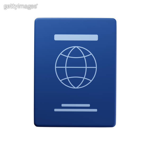 3d icon foreign passport with globe. Visa, document, arrival. Customs ...