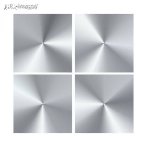 Silver conical gradients set. Metal square textures. (2158409926) 일러스트 ...