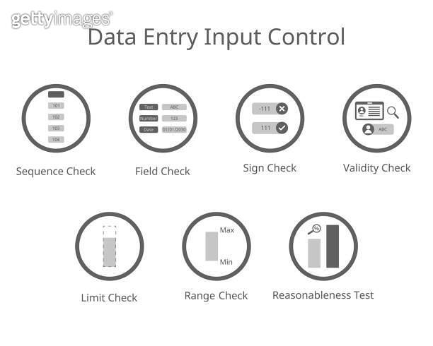 Data entry Input control for sign check, validity check, field check ... Data entry Input control for sign check, validity check, field check ...