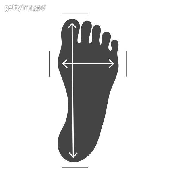 Foot size. Measuring the distance between the marks. Dimensions and ...