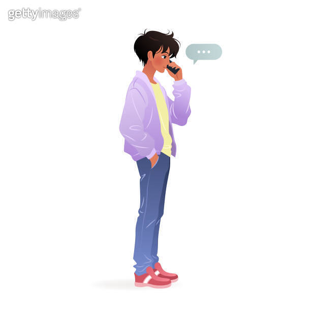 Student standing and using his smartphone. 이미지 (2157198897) - 게티이미지뱅크