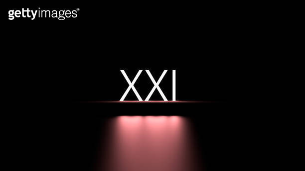 21, XXI century in luminous Roman numerals. XXI number,wallpaper,banner ...