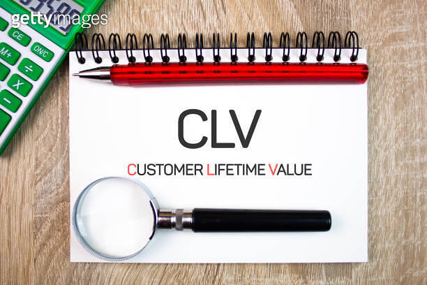 CLV - customer lifetime value, acronym, inscription. CLV business ...