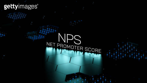 NPS Net Promoter Score text,lettering,acronym illuminated. NPS business ...