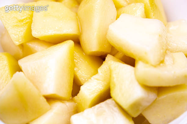 Guava, chopped pieces. Guava fruit in a cup on the table. 이미지 ...