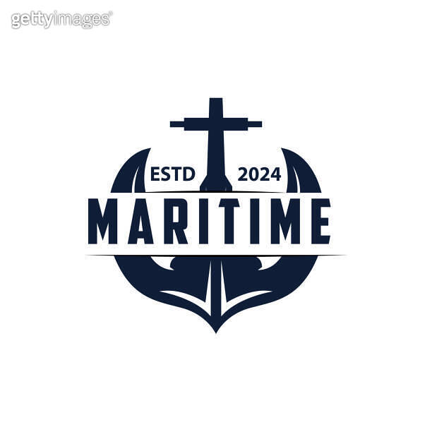 Marine ship vector anchor logo simple minimalist design anchor ...