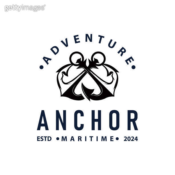 Marine ship vector anchor logo simple minimalist design anchor ...