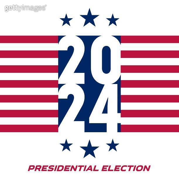 Voting. Presidential election 2024 in USA. Election 2024. Print ...