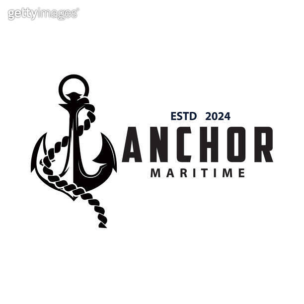Marine ship vector anchor logo simple minimalist design anchor ...