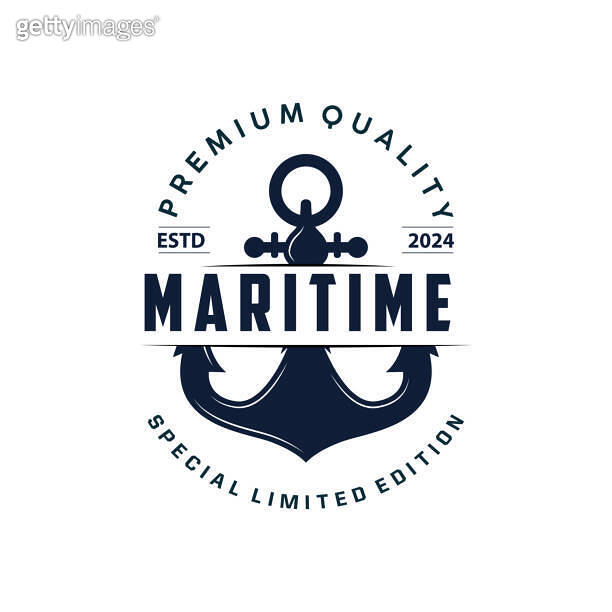 Marine ship vector anchor logo simple minimalist design anchor ...