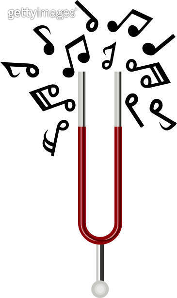 Tuning Fork and Music Note Vector Illustration 이미지 (2156155875) - 게티이미지뱅크
