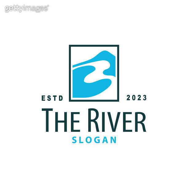 River logo, creeks, simple silhouette inspiration design river flow ...